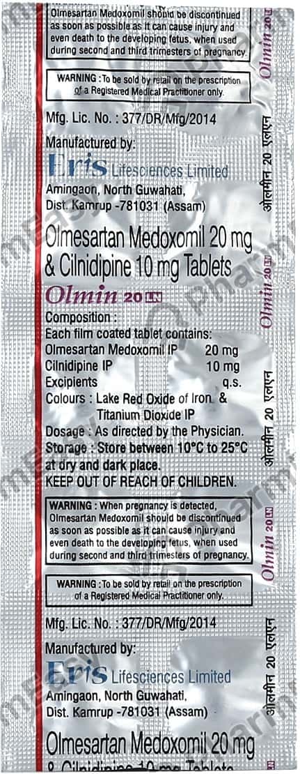 Olmin Ln 20mg Strip Of 10 Tablets: Uses, Side Effects, Price & Dosage ...