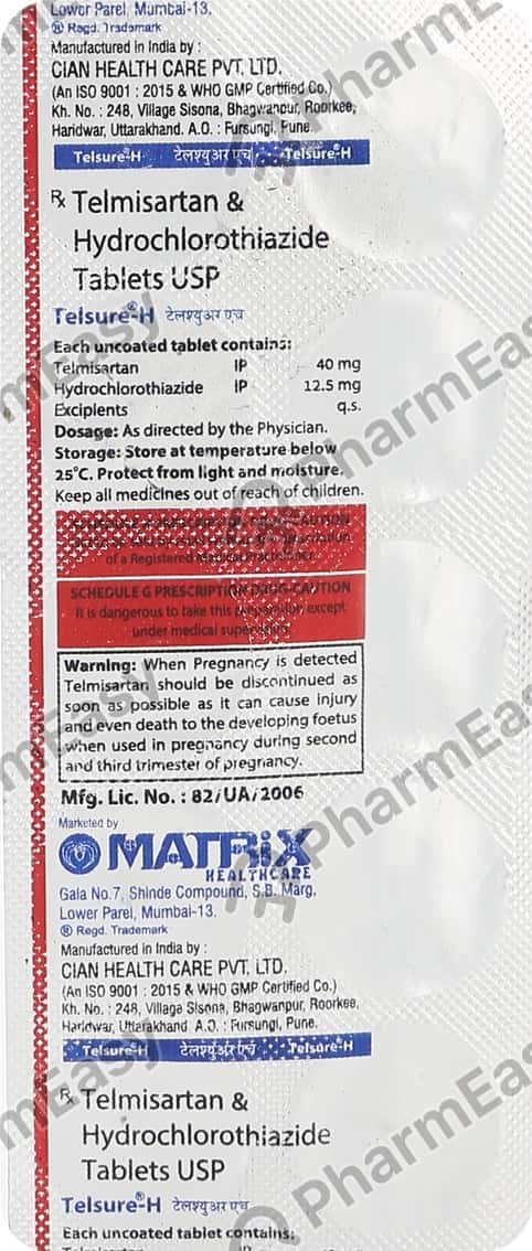 Buy Aidsartan H 12.5mg Strip Of 10 Tablets Online at Flat 15% OFF ...