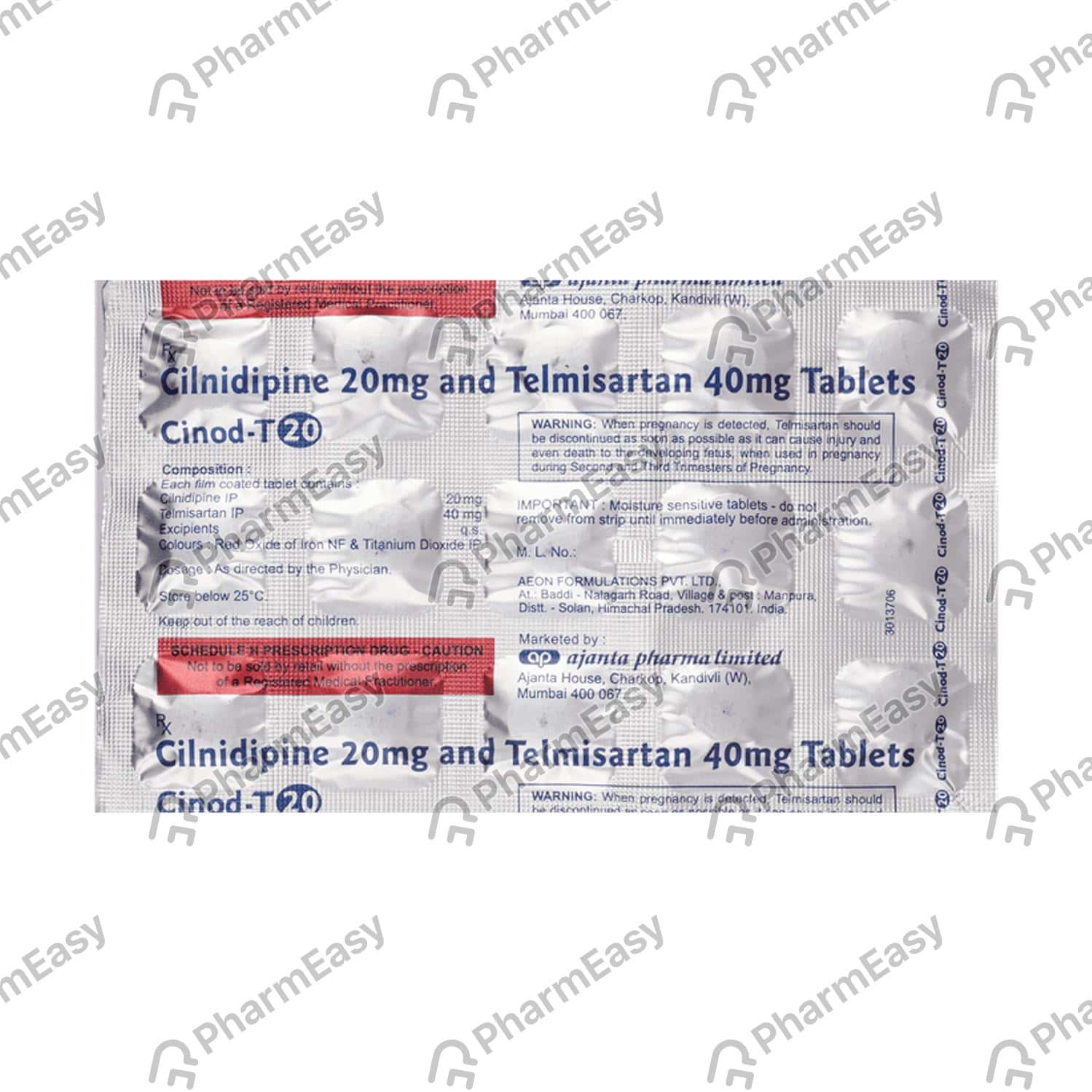 Buy Cinod T 20mg Strip Of 10 Tablets Online at Flat 15% OFF | PharmEasy