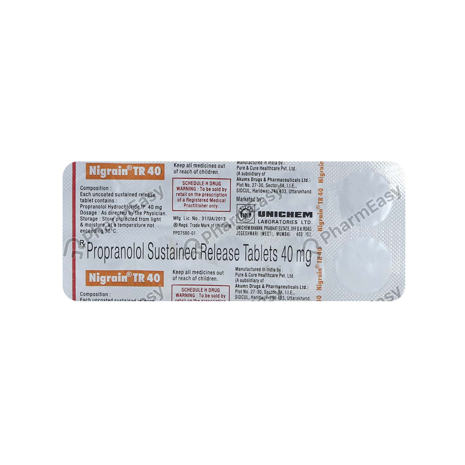 Buy Nigrain Tr 40 MG Tablet (10) Online at Flat 18% OFF* | PharmEasy