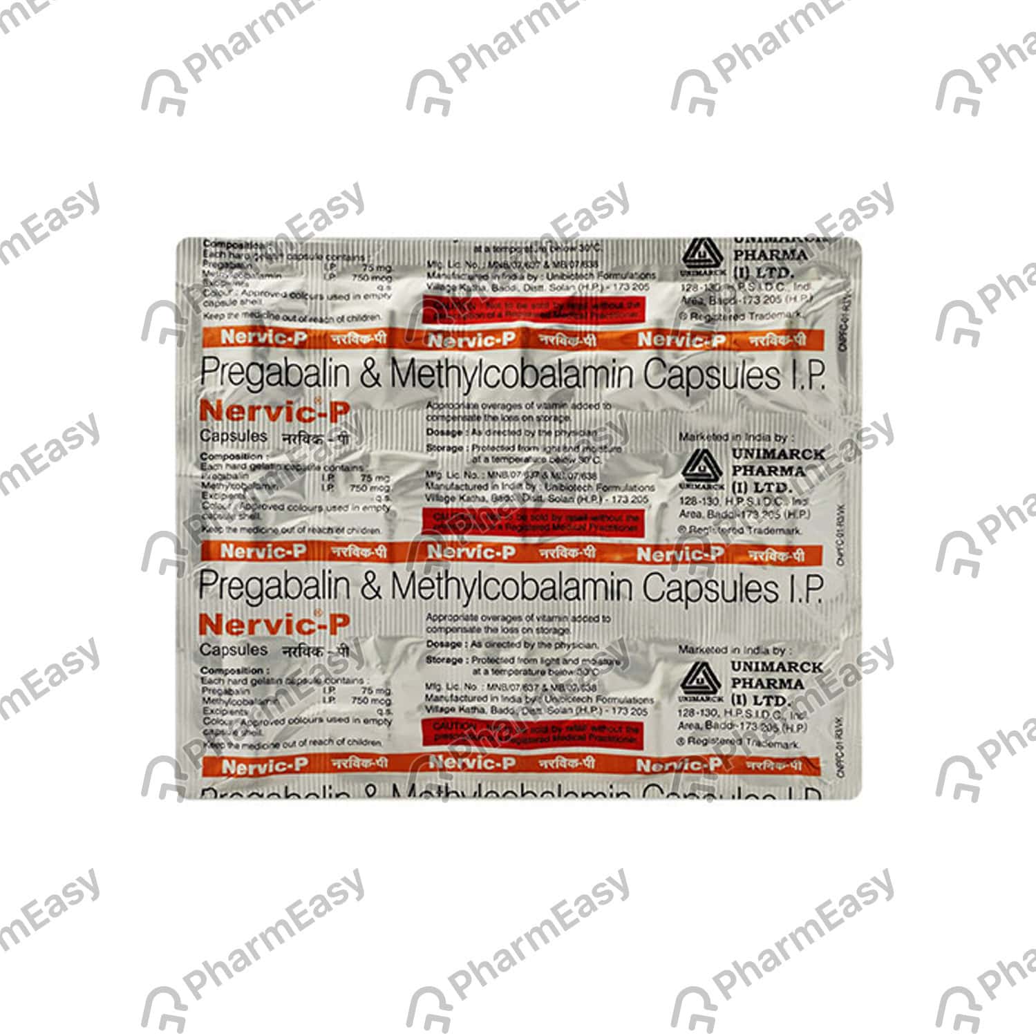 Nervic P Strip Of 10 Capsules: Uses, Side Effects, Price & Dosage ...