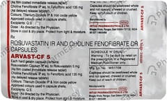 Arvast Cf 5mg Strip Of 10 Capsules: Uses, Side Effects, Price & Dosage ...