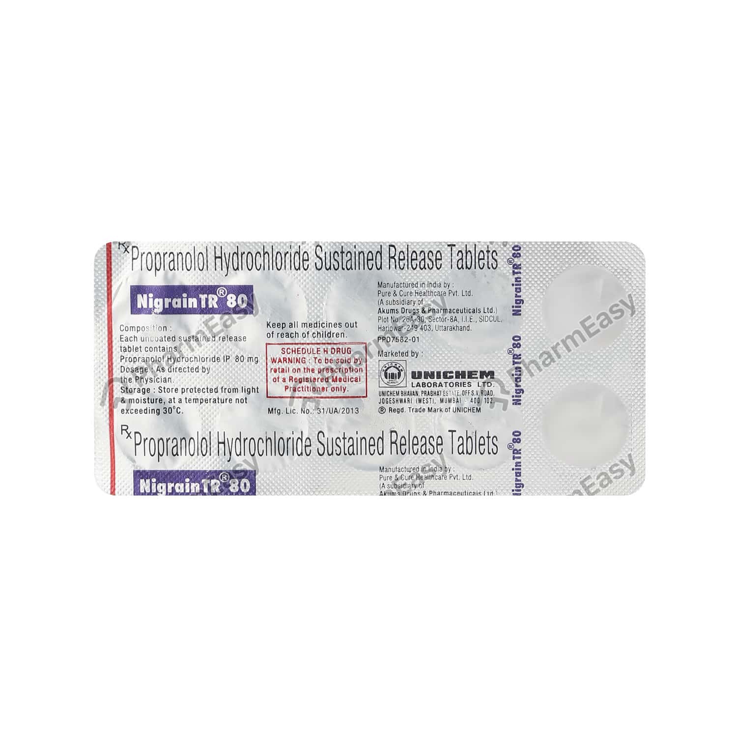 Buy Nigrain Tr 80 MG Tablet (10) Online at Flat 18% OFF* | PharmEasy