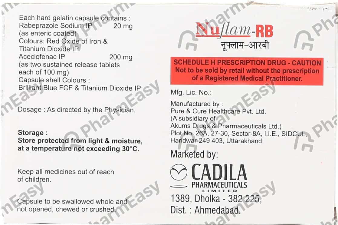 Nuflam Rb Strip Of 10 Capsules: Uses, Side Effects, Price & Dosage ...