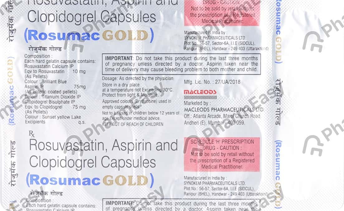 Rosumac Gold 10mg Strip Of 10 Capsules: Uses, Side Effects, Price ...