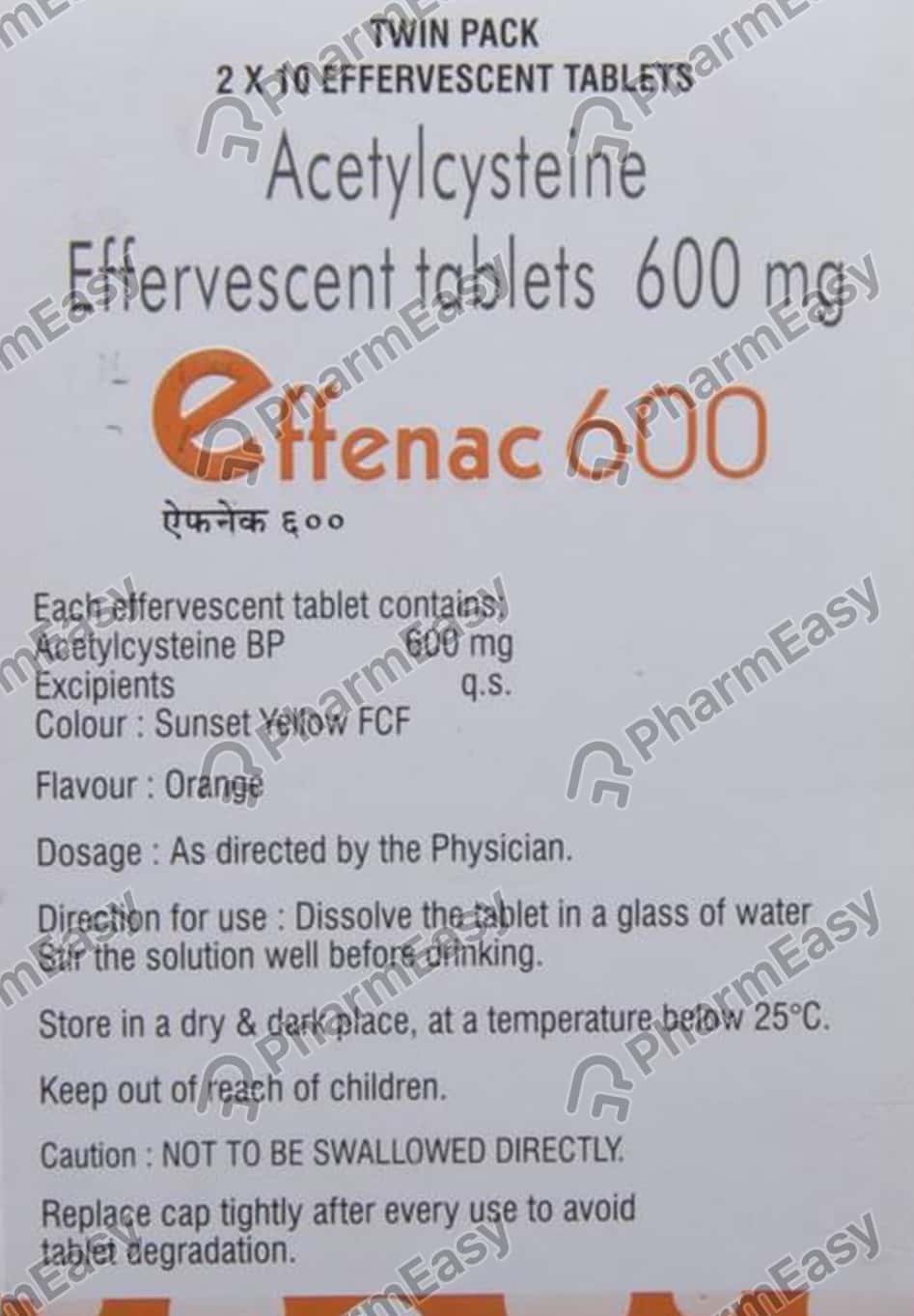 Effenac 600 MG Effervescent Tablet (10): Uses, Side Effects, Price ...
