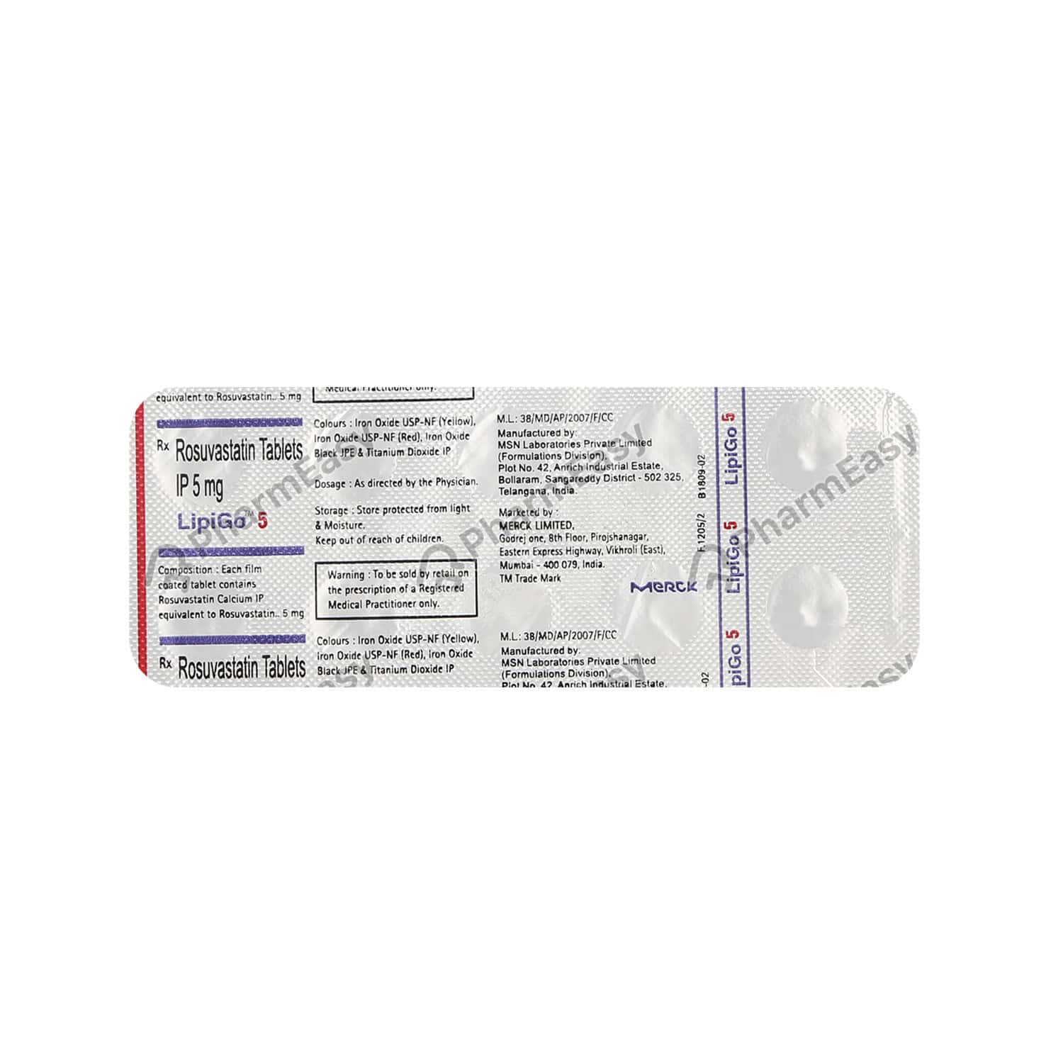 Lipigo 5 MG Tablet (10) - Uses, Side Effects, Dosage, Composition ...