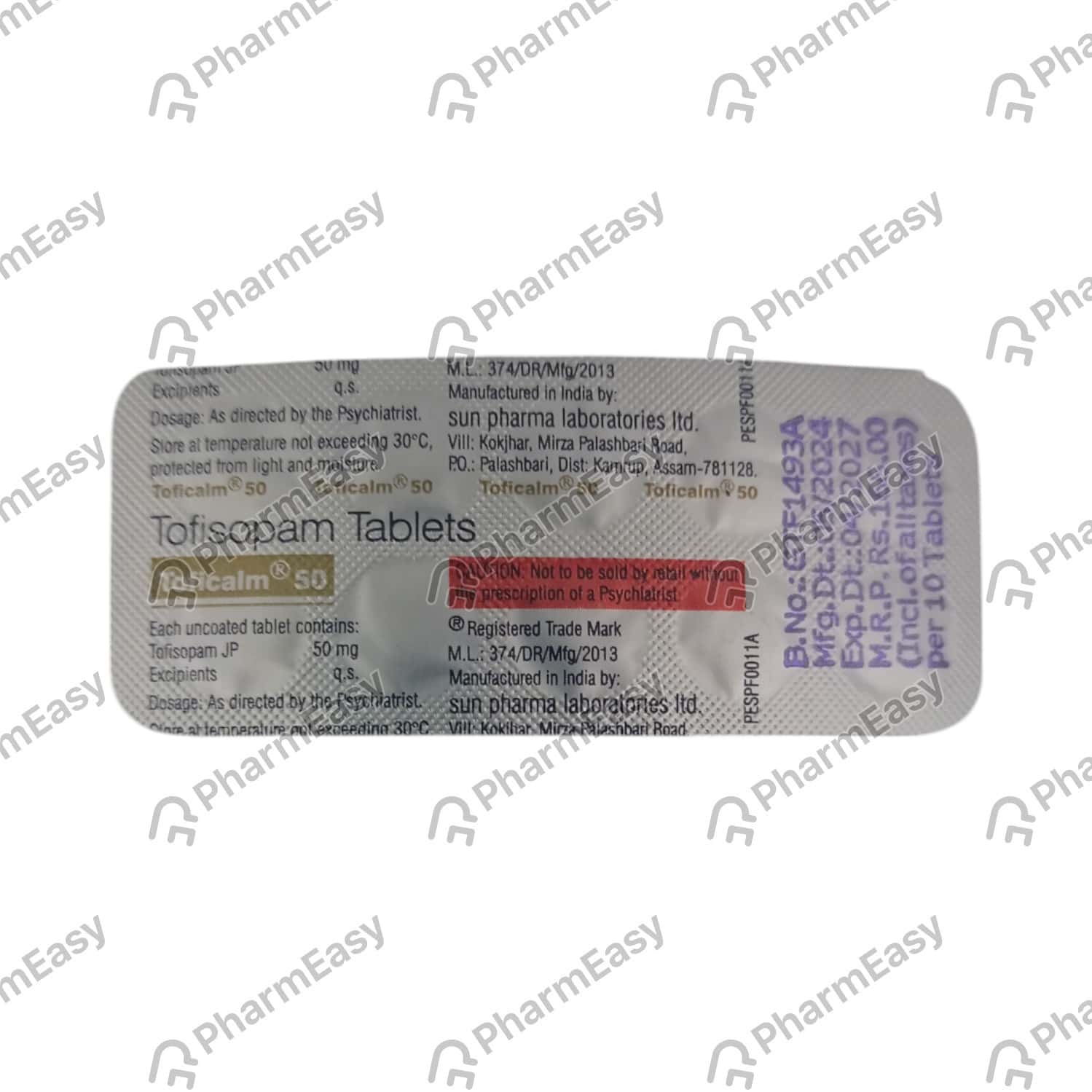 Toficalm 50 MG Tablet (10): Uses, Side Effects, Price & Dosage | PharmEasy