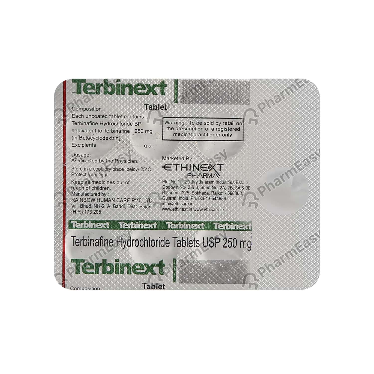 Terbinext 250 MG Tablet (7) - Uses, Side Effects, Dosage, Composition ...