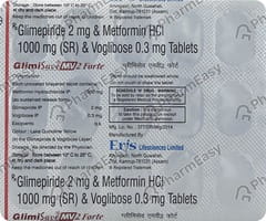 Glimisave Mv 2 Forte Strip Of 15 Tablets: Uses, Side Effects, Price ...