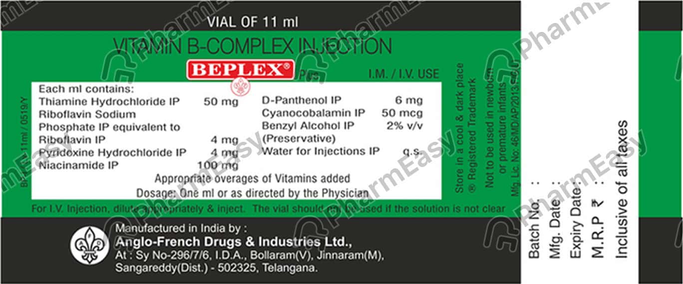 Buy Beplex Plus Vial Of 11ml Injection Online at Flat 15% OFF | PharmEasy