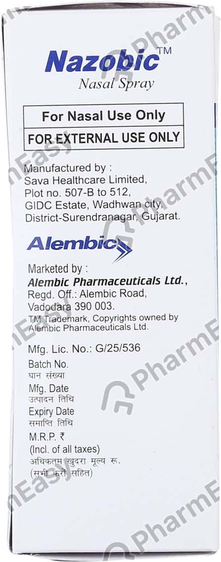 Nazobic 27.5 MCG Nasal Spray (6): Uses, Side Effects, Price & Dosage ...