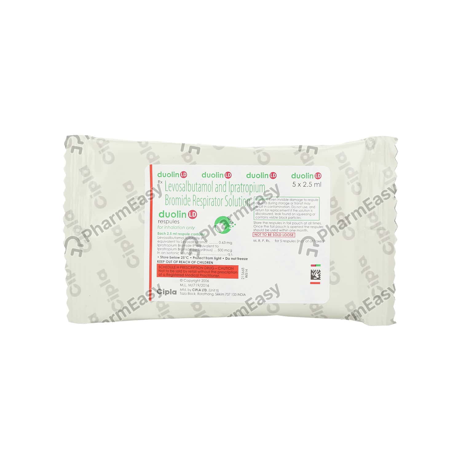 Duolin Ld Respules 2.5ml 1*5 - Uses, Side Effects, Dosage, Composition ...