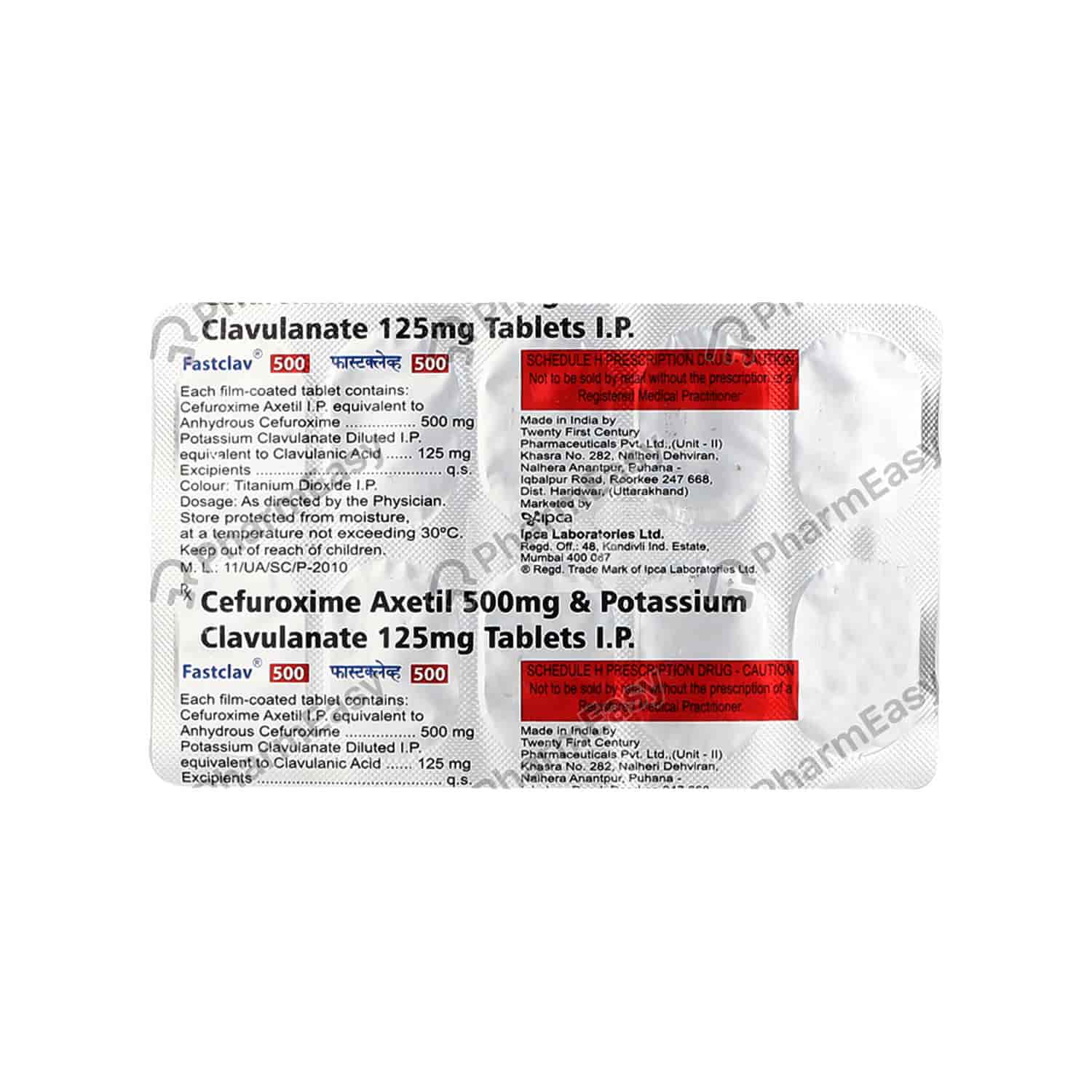 Buy Fastclav 500mg Strip Of 10 Tablets Online at Flat 18% OFF* | PharmEasy