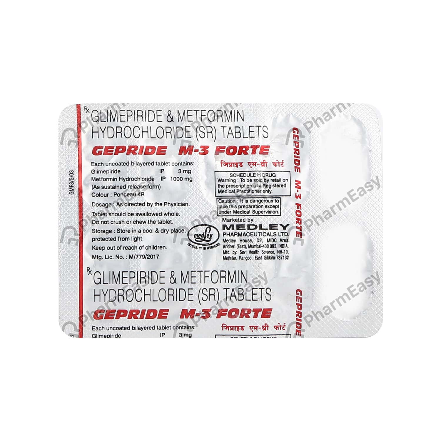 Gepride M3 Forte Tab - Uses, Side Effects, Dosage, Composition & Price ...