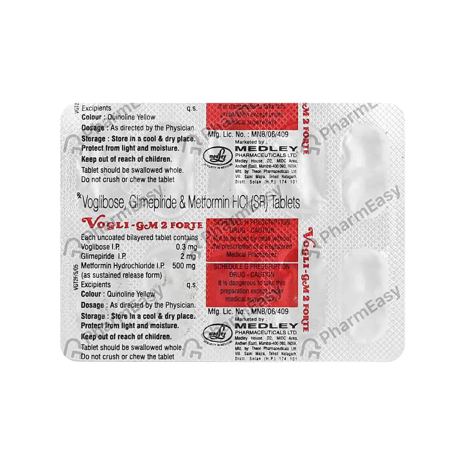 Buy Vogli Gm 2mg Forte Tablet 10'S Online at flat 15% off | PharmEasy