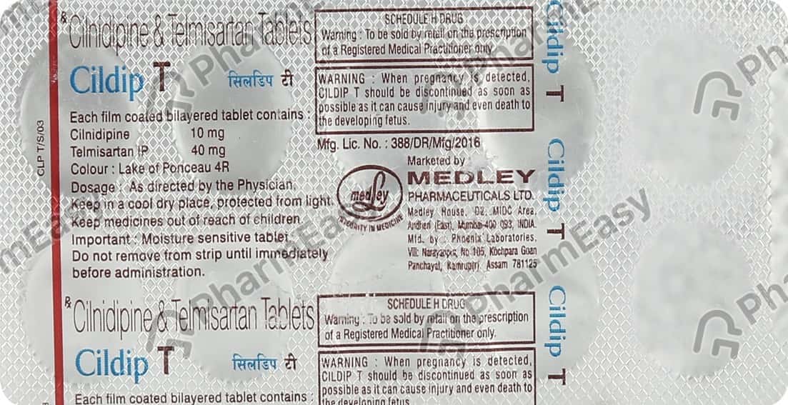 Buy Cilidin T Strip Of 15 Tablets Online at Flat 15% OFF | PharmEasy