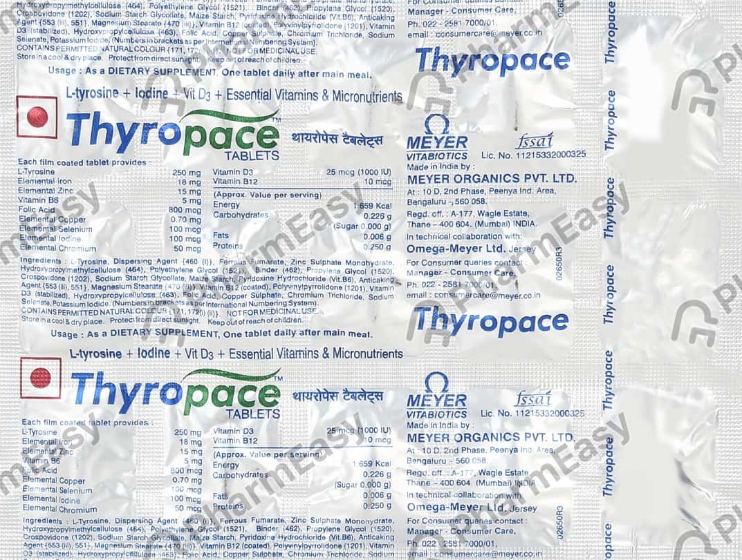 Buy Thyropace Strip Of 15 Tablets Online at Flat 15% OFF | PharmEasy