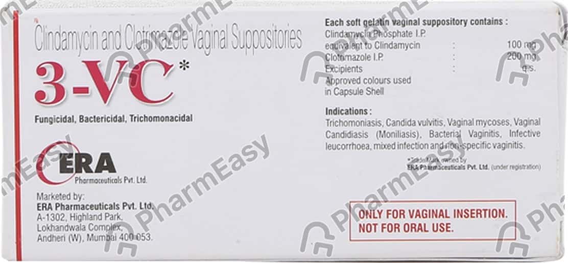 3vc Vag Box Of 3 Vaginal Suppositories: Uses, Side Effects, Price ...