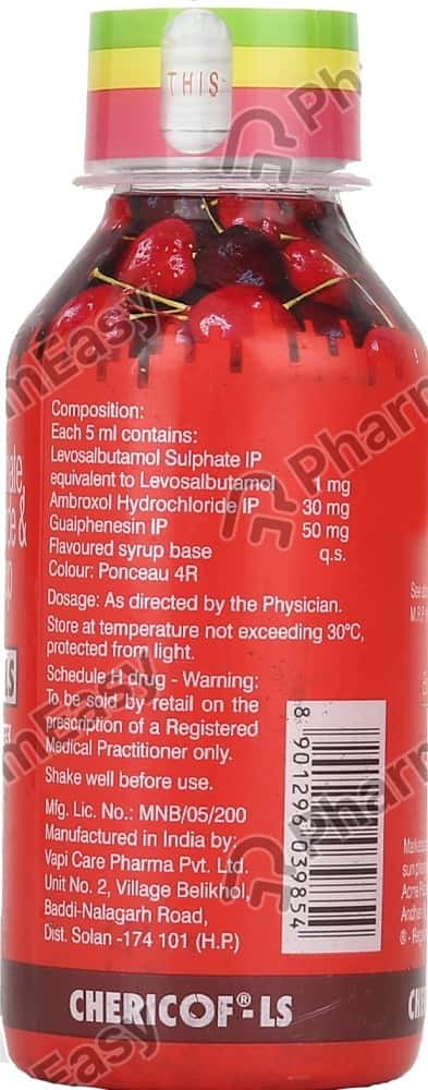 Chericof Ls Syrup 100ml: Uses, Side Effects, Price & Dosage | PharmEasy