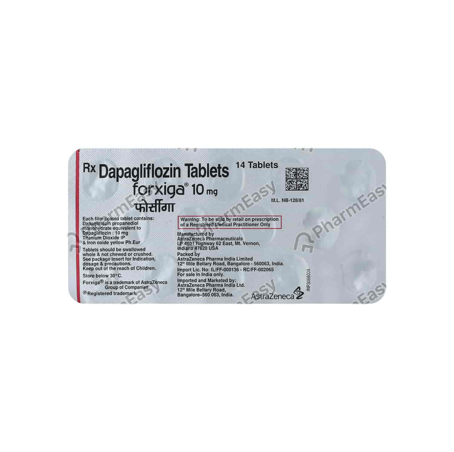 Buy Forxiga 10mg Strip Of 14 Tablets Online at Flat 18% OFF* | PharmEasy