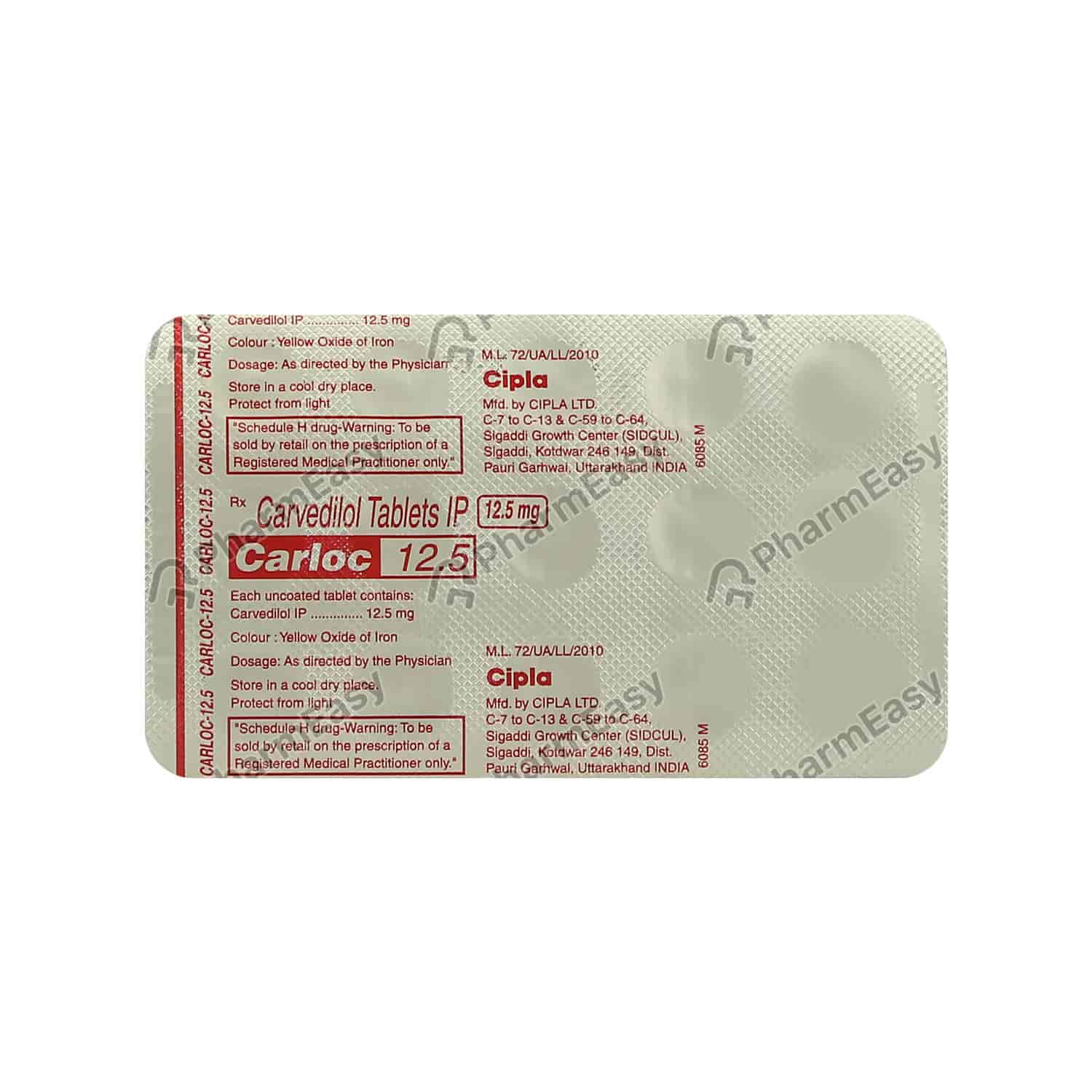 Buy Carloc 12.5mg Strip Of 15 Tablets Online at Flat 18% OFF* | PharmEasy