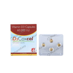 D3 Coxcal 60000 IU Capsule (4) - Uses, Side Effects, Dosage ...