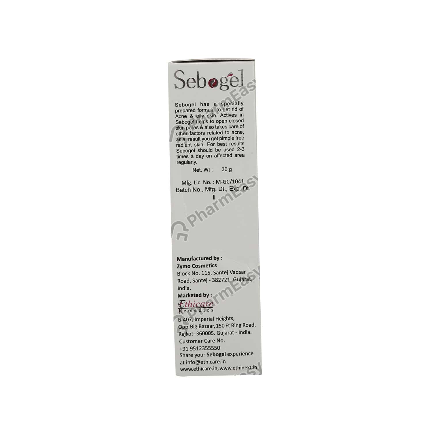 Buy Sebogel Gel 30gm Online at Flat 18% OFF* | PharmEasy