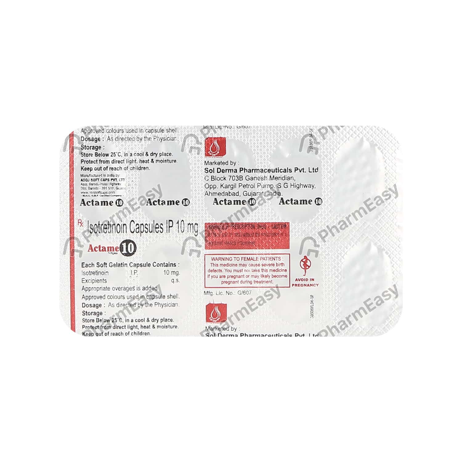 Actame 10 MG Capsule (10) - Uses, Side Effects, Dosage, Composition ...