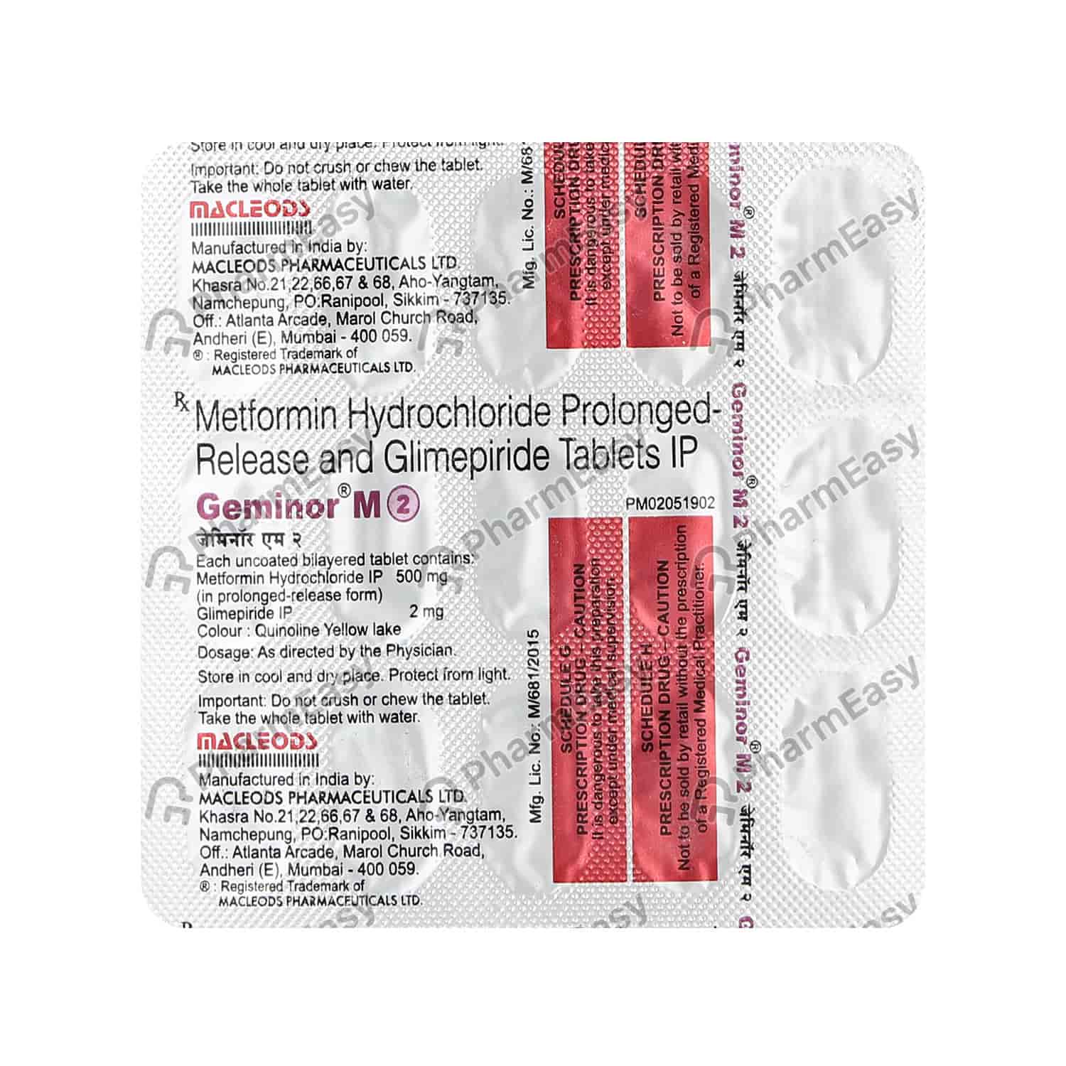 Geminor M2 Tab 15`S - Uses, Side Effects, Dosage, Composition & Price ...