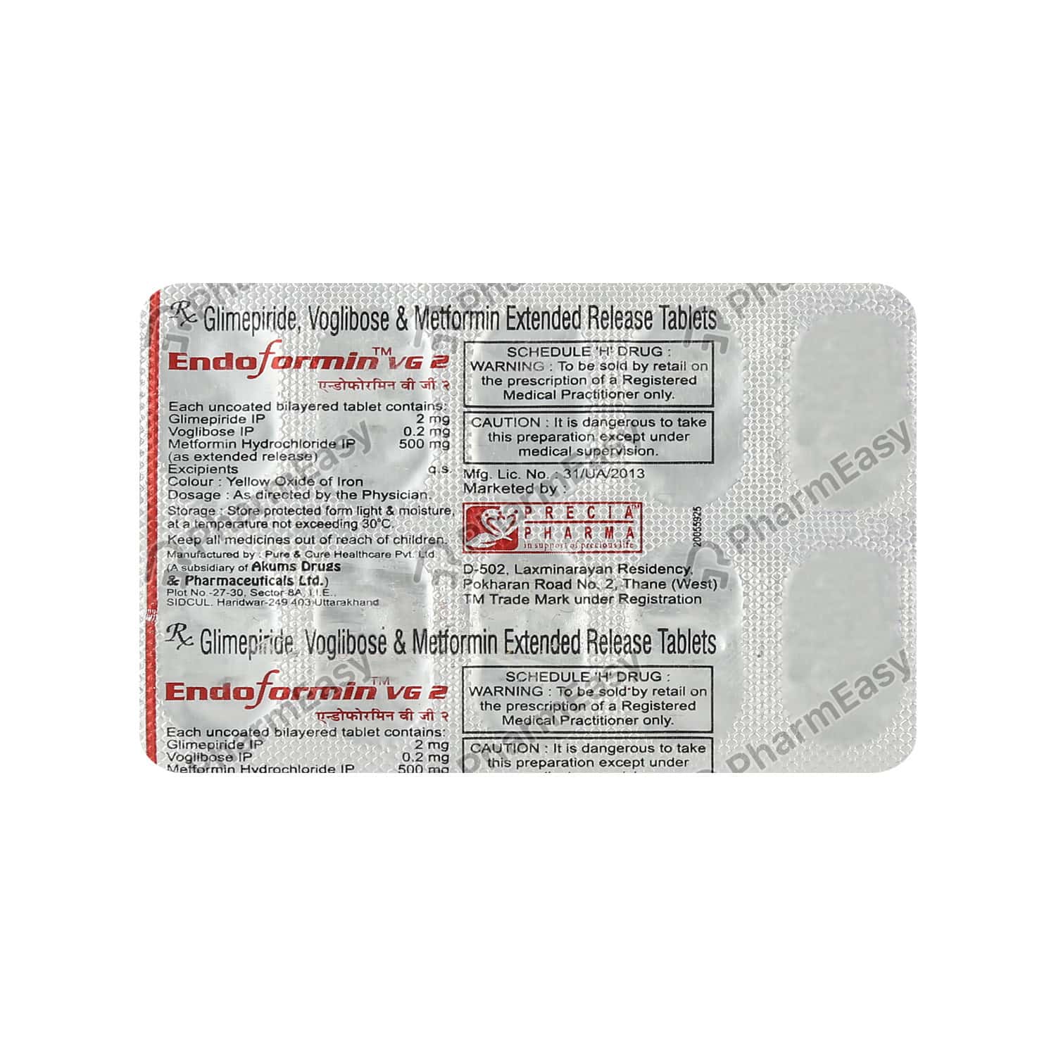 Endoformin Vg 2mg Tablet - Uses, Side Effects, Dosage, Composition ...
