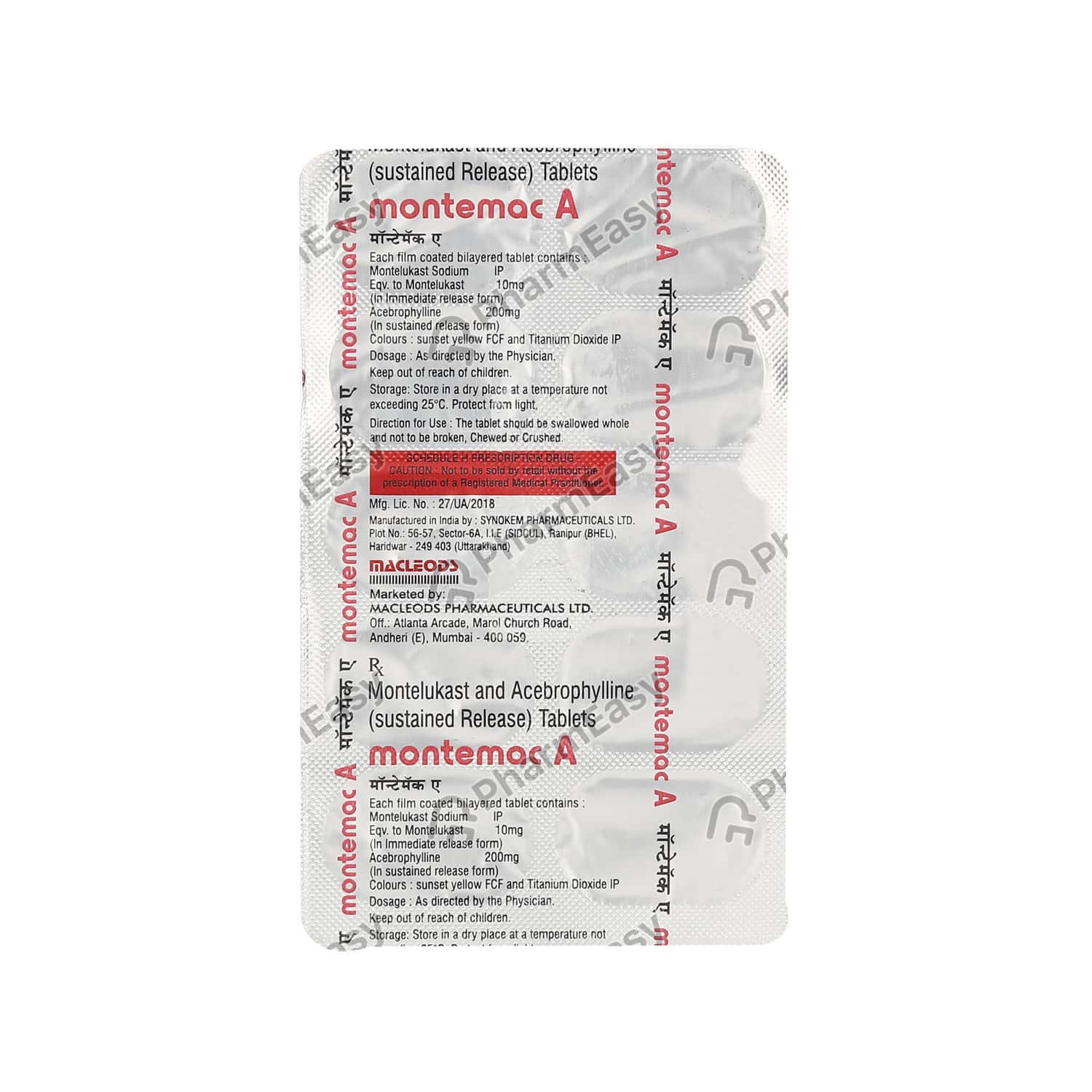 Buy Montemac A Tablet Online at Flat 18% OFF* | PharmEasy
