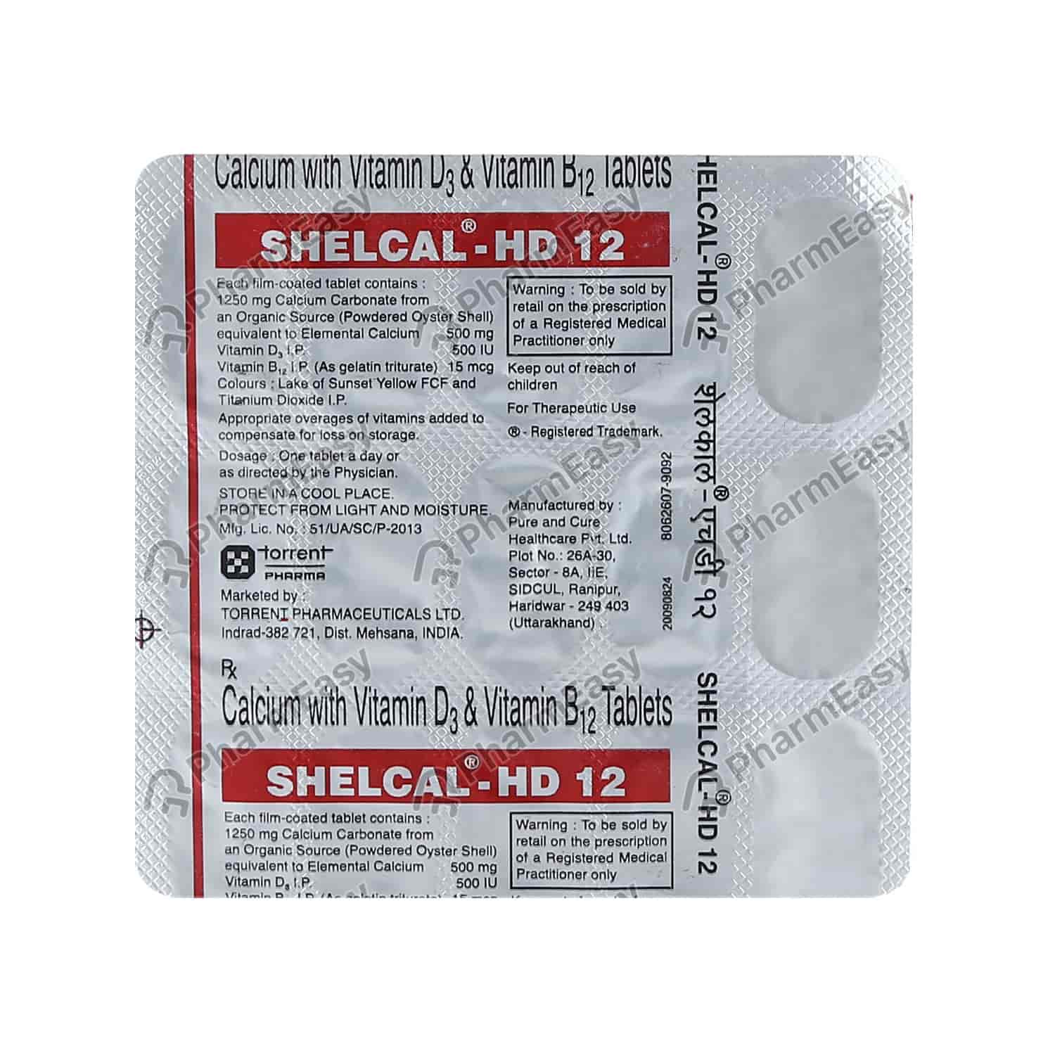 Shelcal Hd 12 Tablet - Uses, Side Effects, Dosage, Composition & Price ...