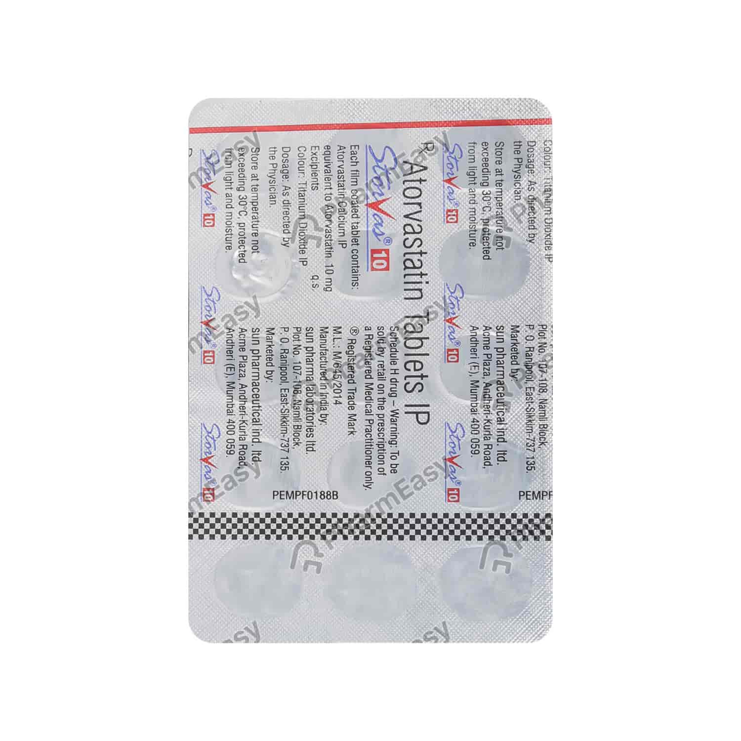 Storvas 10mg Tab 15`S - Uses, Side Effects, Dosage, Composition & Price ...