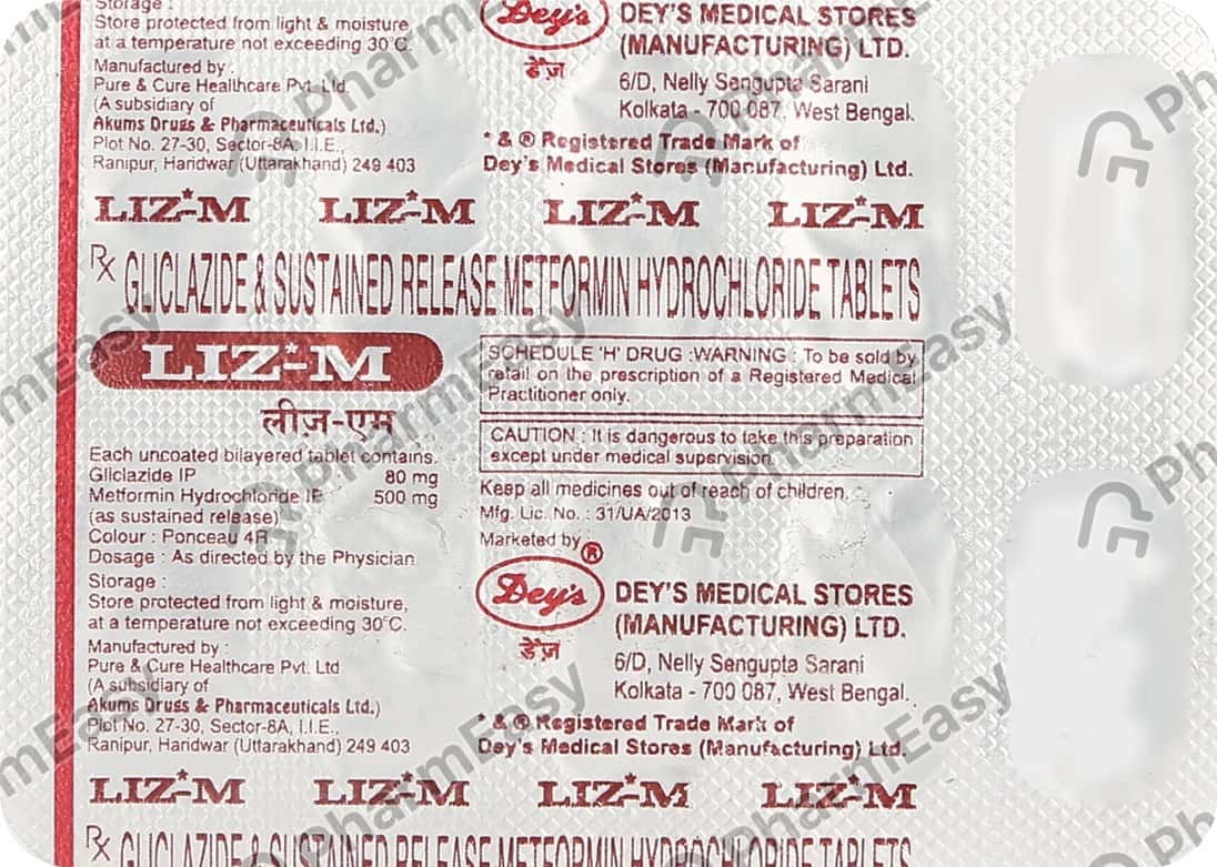 Liz M Strip Of 10 Tablets: Uses, Side Effects, Price & Dosage | PharmEasy