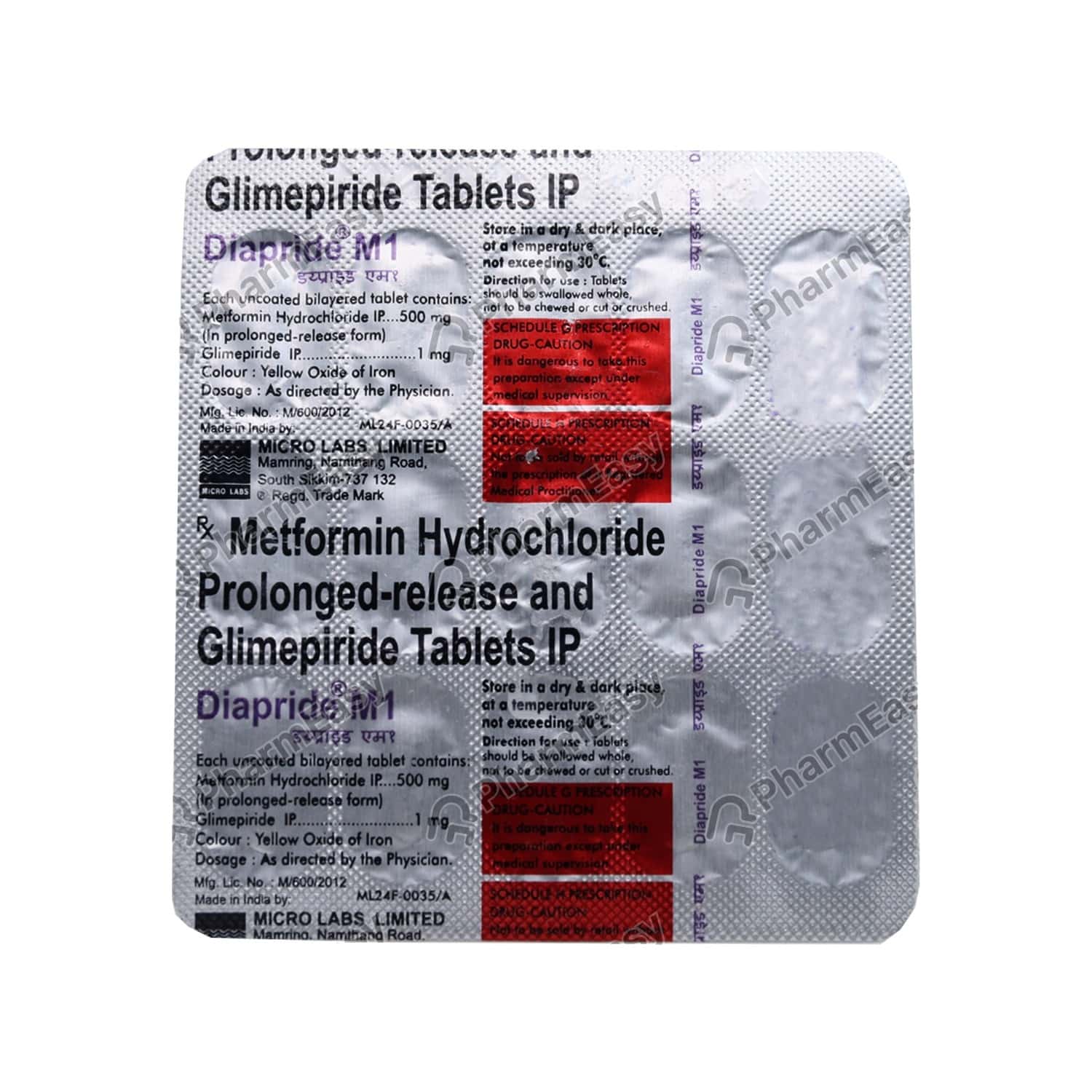 Diapride M1 Tab 15`S - Uses, Side Effects, Dosage, Composition & Price ...