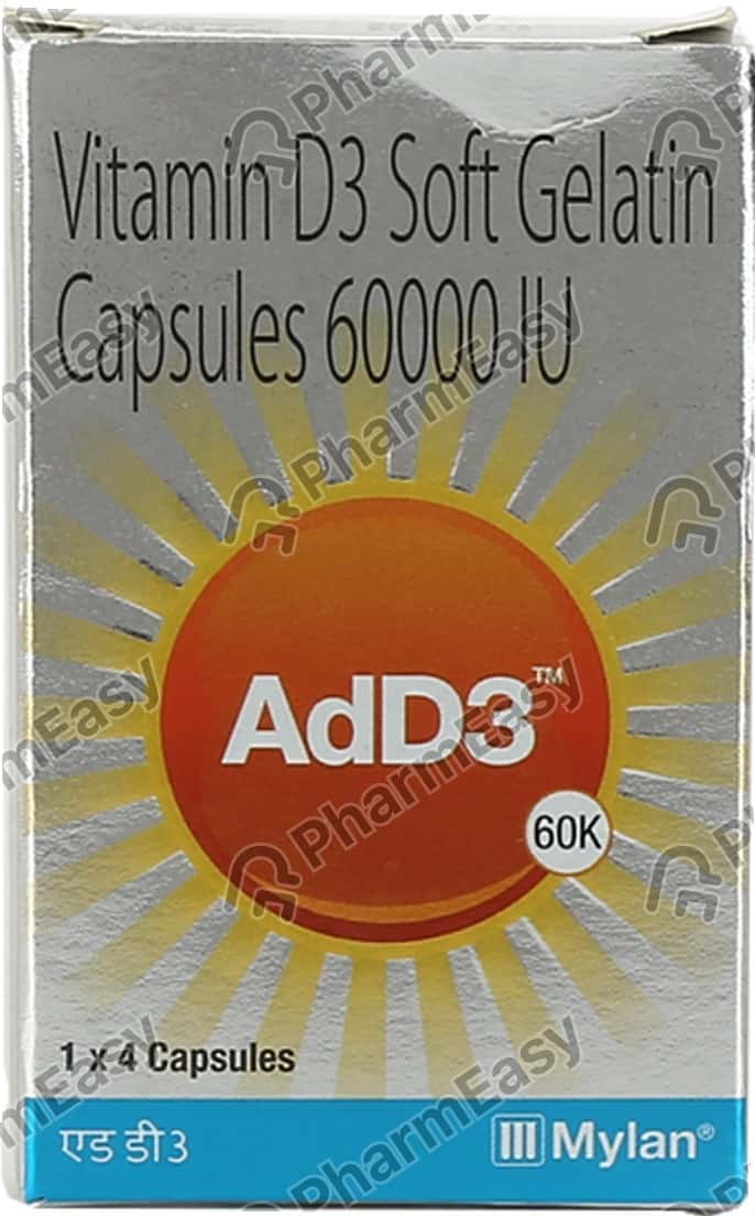 Add3 60000 IU Capsule (4): Uses, Side Effects, Price & Dosage | PharmEasy