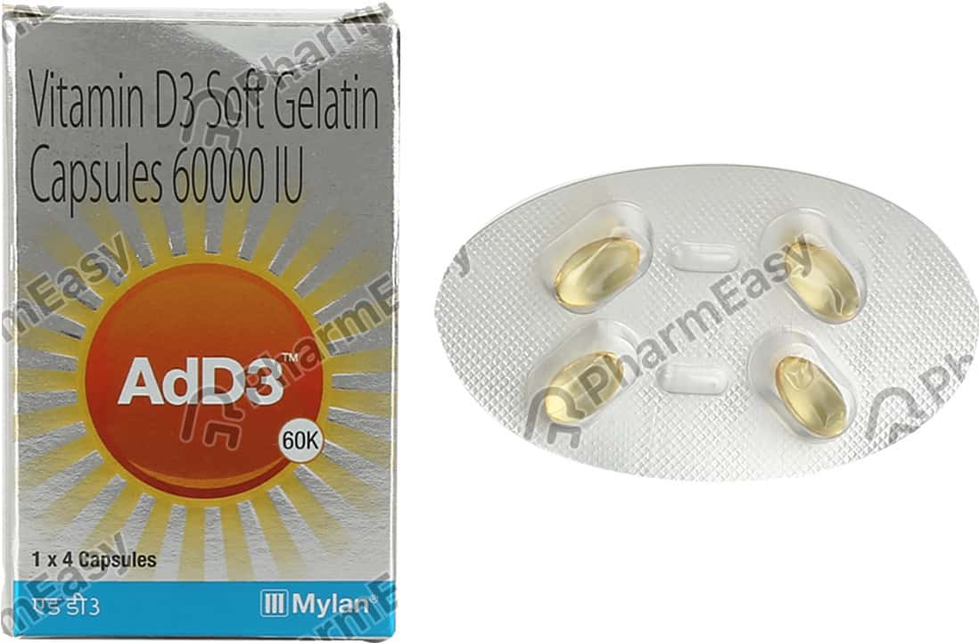 Add3 60000 IU Capsule (4): Uses, Side Effects, Price & Dosage | PharmEasy