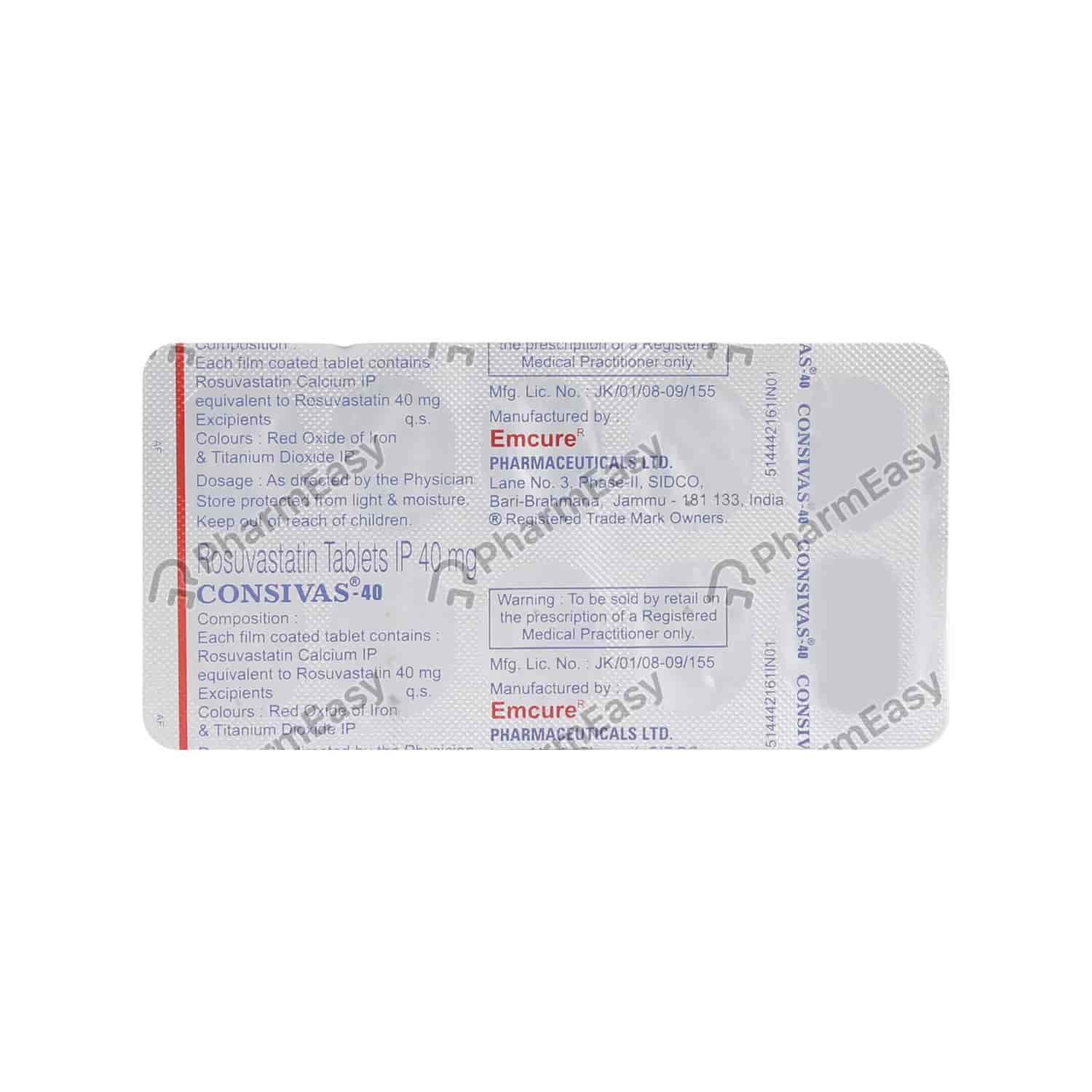 Consivas 40mg Tab - Uses, Side Effects, Dosage, Composition & Price ...