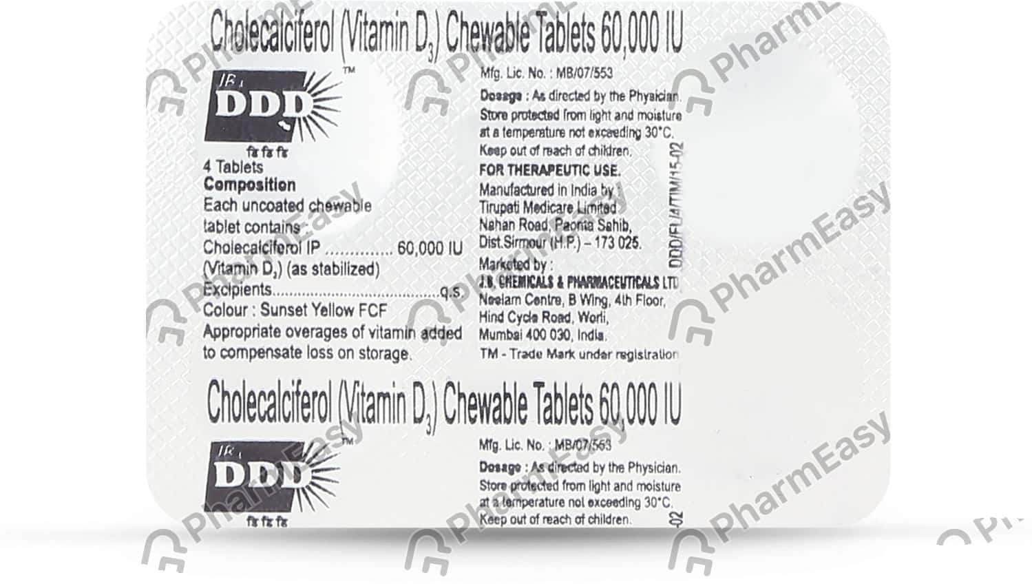 Ddd 60000 IU Tablet (4): Uses, Side Effects, Price & Dosage | PharmEasy