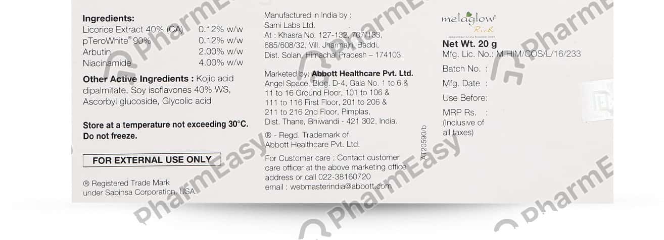 Buy Melaglow Rich Cream Online at Flat 15% OFF | PharmEasy