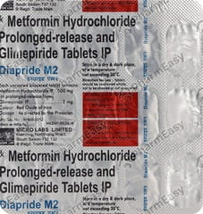 Diapride M 2mg Strip Of 15 Tablets: Uses, Side Effects, Price & Dosage ...