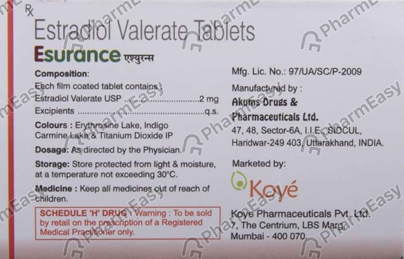 Esurance 2 MG Tablet (28): Uses, Side Effects, Price & Dosage | PharmEasy