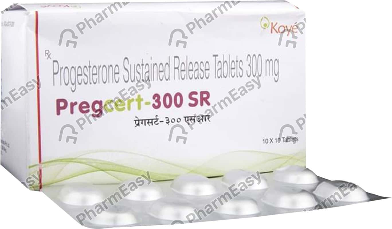 Pregcert Sr 300 MG Tablet (10): Uses, Side Effects, Price & Dosage ...