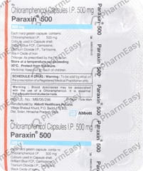 Paraxin 500 MG Capsule (10): Uses, Side Effects, Price & Dosage | PharmEasy