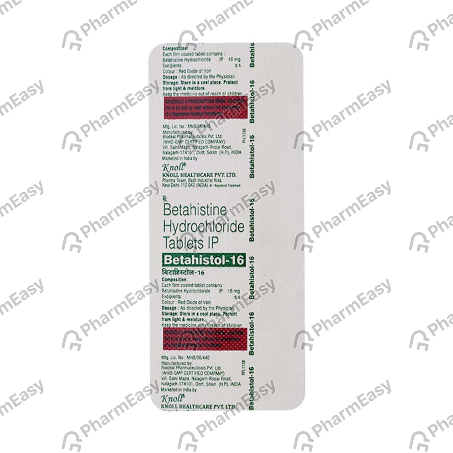 Betahistol 16 MG Tablet (10): Uses, Side Effects, Price & Dosage ...