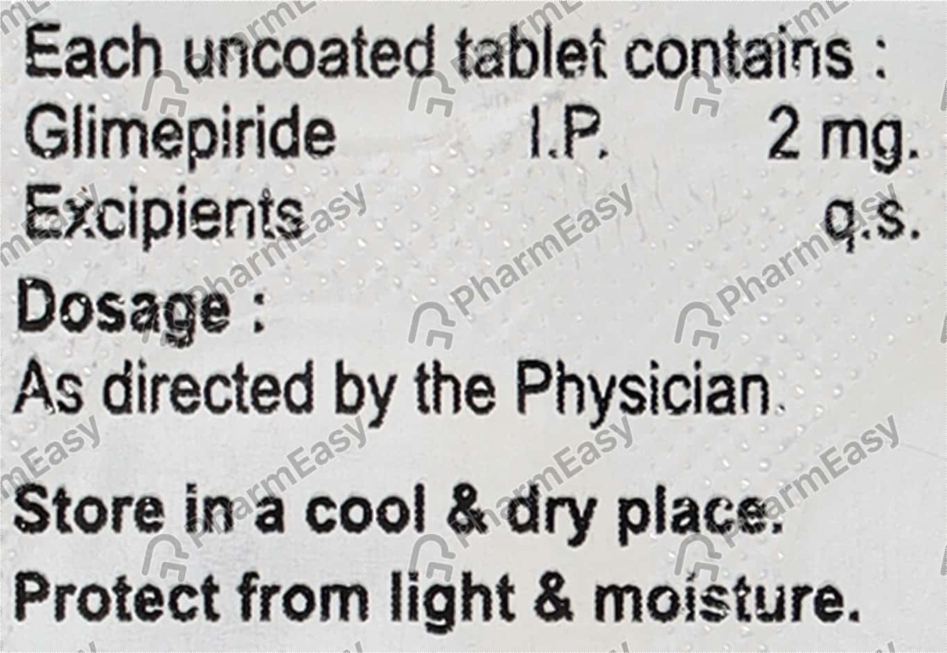 Glimed 2 MG Tablet (10): Uses, Side Effects, Price & Dosage | PharmEasy