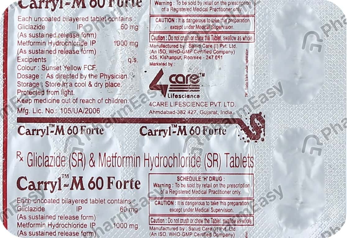 Carryl M Forte 60 Strip Of 10 Tablets: Uses, Side Effects, Price ...
