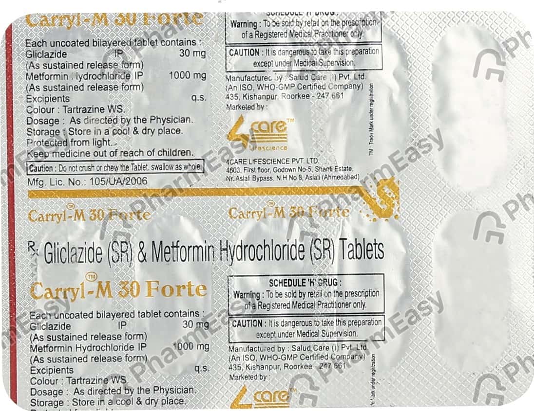 Buy Carryl M Forte 30mg Strip Of 10 Tablets Online at Flat 15% OFF ...