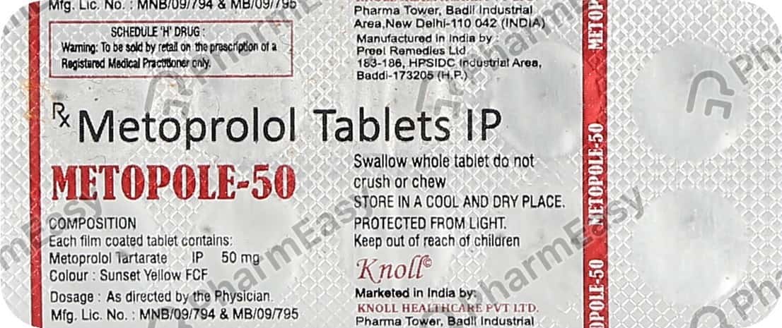 Metopole 50 MG Tablet (10): Uses, Side Effects, Price, Dosage ...